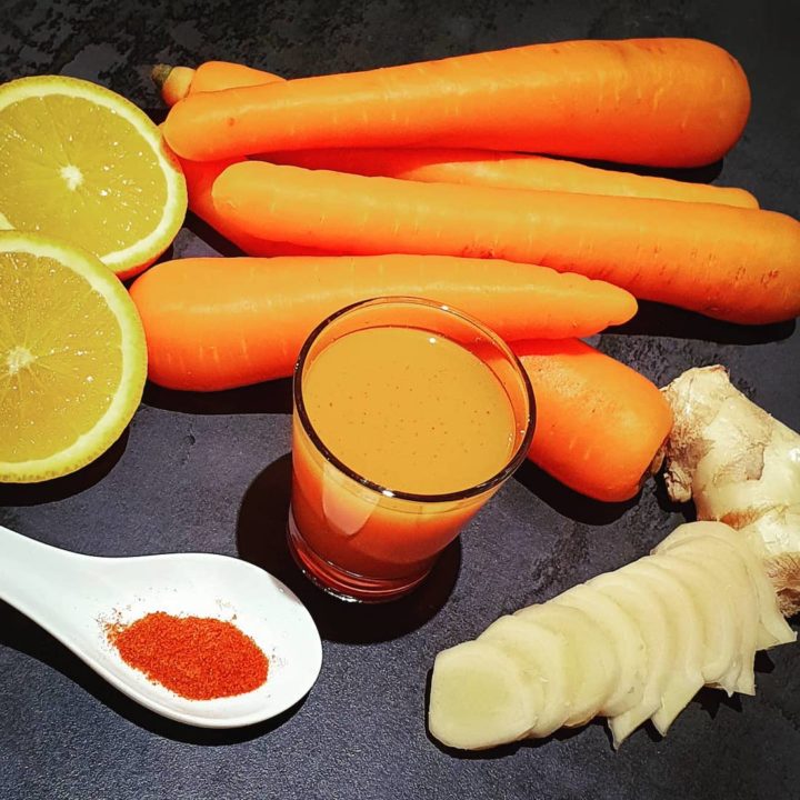 Ginger Shot | The recipe of the shot carrot, orange and ginger
